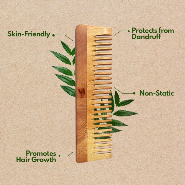 Imvelo Neem Wooden Comb | Wide Tooth Comb for Hair Growth, Protect from ...
