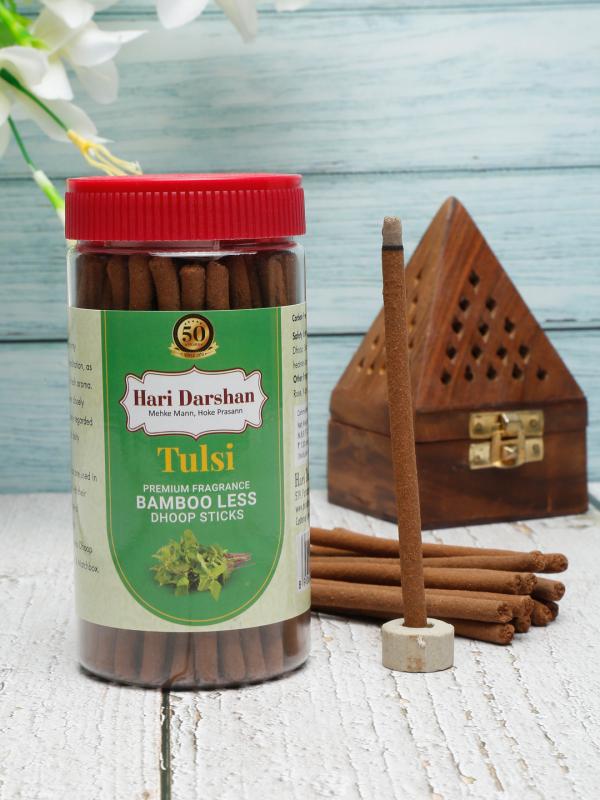 Hari Darshan Tulsi Bamboo Less Dhoop Sticks (Pack of 3, 125g Each ...