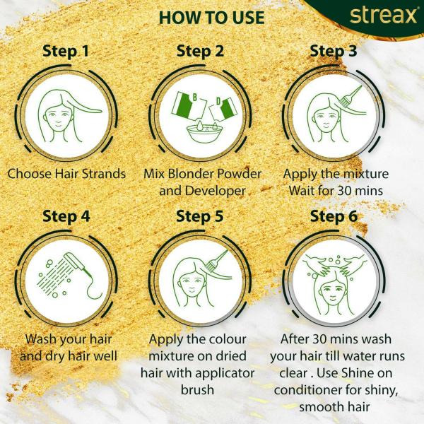 Streax Soft Blonde Highlights Kit For Men And Women, 60 Ml (Pack Of 3 ...