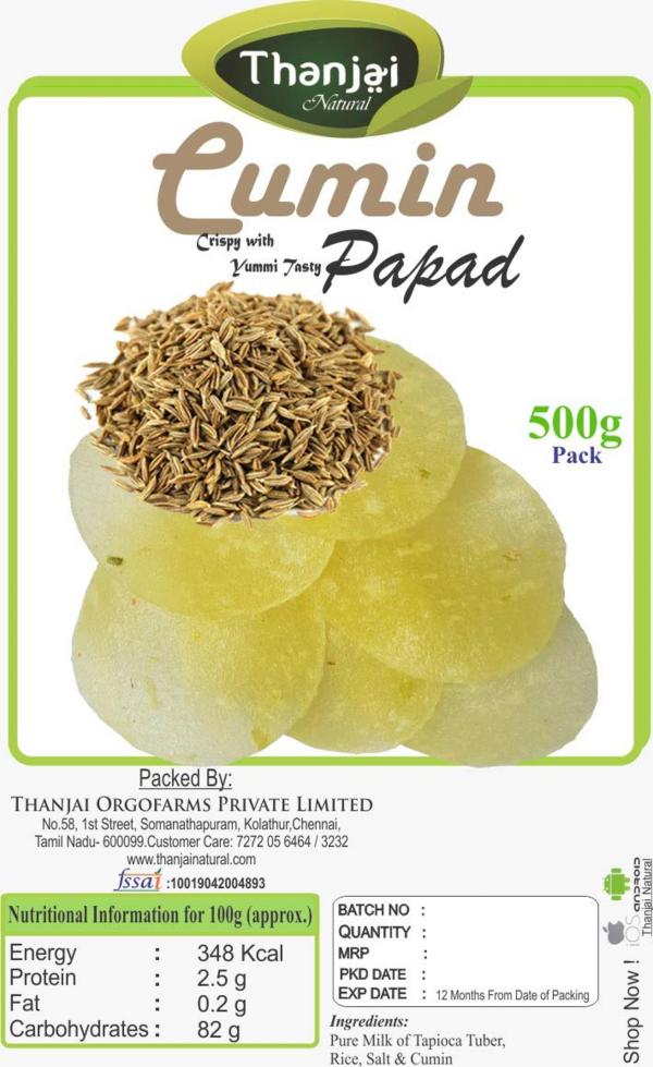 Thanjai Natural Cumin Pappad - 500 g - JioMart