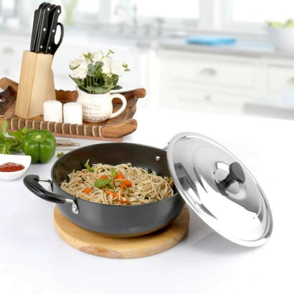 HM EVOTEKHard Aodized Kadai Kadhai Works Decorative Serving Cooking ...