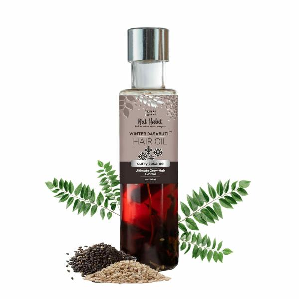 Nat Habit Curry Sesame Winter Hair Oil for Oily, Dry, Normal, Curly ...