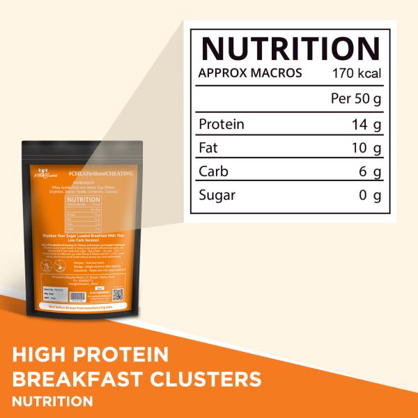 High Protein Breakfast Clusters - Vanilla - 1 kg 1 Packet Serves 25 ...