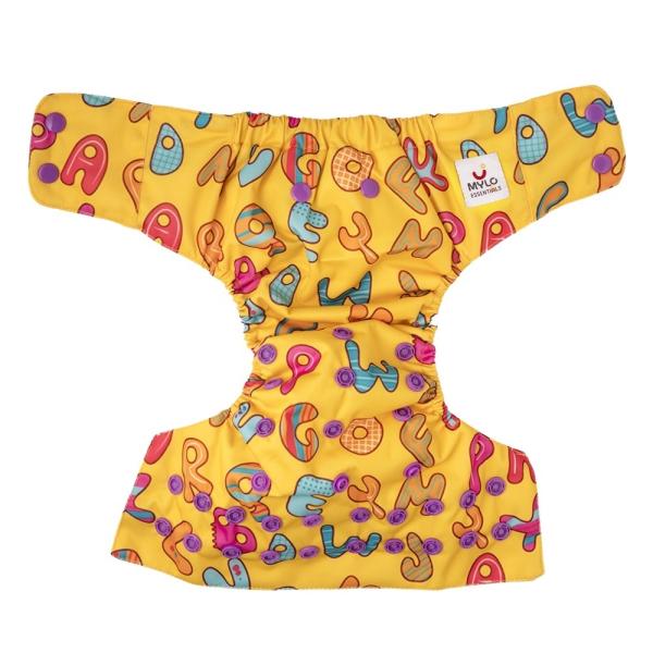 Mylo Essentials ABC & Heart Doodles Cloth Diapers with Insert Pad (3-36 ...