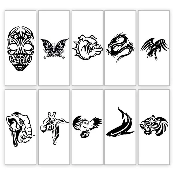 SIMPLY INKED Tribal Temporary Tattoo Combo Pack of 10 , Designer Tattoo ...