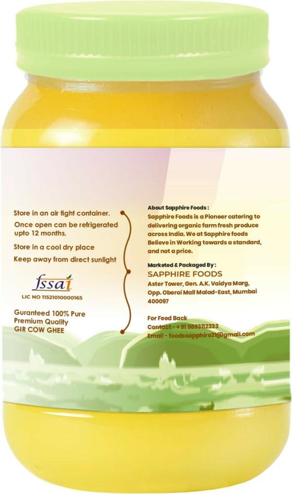 Sapphire Foods A2 Desi Cow Ghee 250 g Plastic Bottle - JioMart