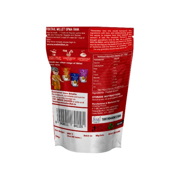 Eat Millet Siridhanya Millet Upma rava Combo Pack of 5 | Unpolished ...