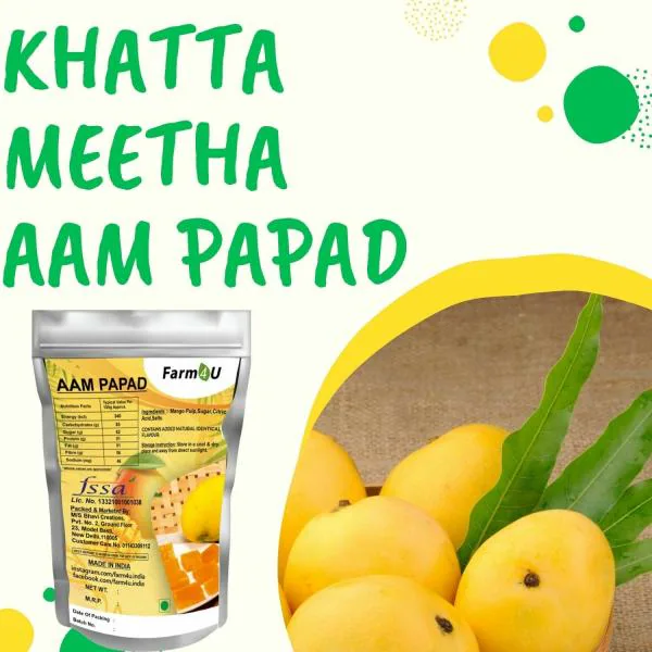 FARM4U (Pack of 2) Kaccha Aam Papad (Green) & Aam papad Khatta Meetha ...