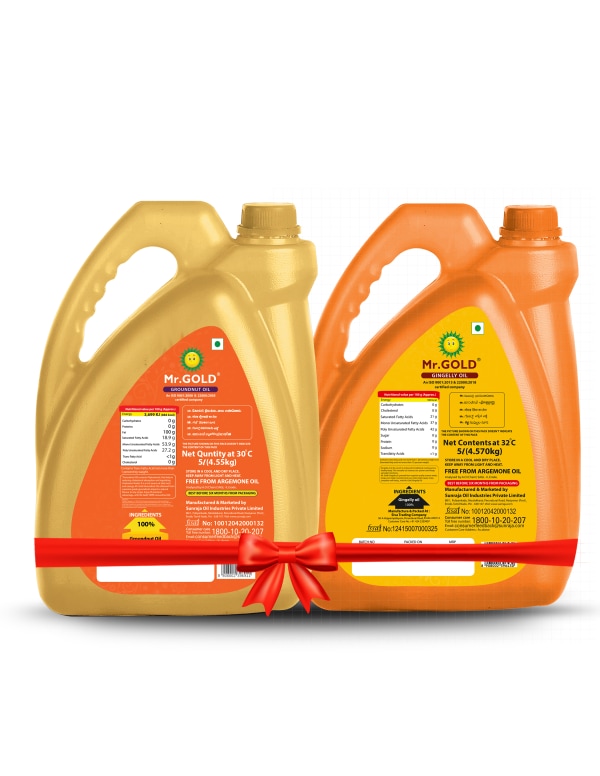 Mr.Gold Healthy Duo Combo Pack ( Filtered Groundnut Oil 5L + Cold ...