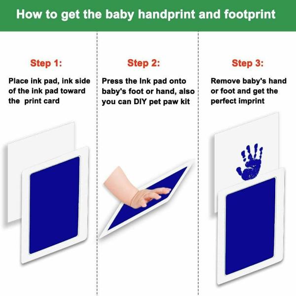 A Baby Cherry Blue Inkless Ink Pad For Baby Handprints And Footprints 3 ...