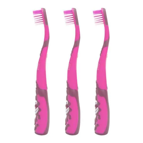 Mee Mee Pink Soft Bristles Kids Toothbrush (Pack of 3) - JioMart