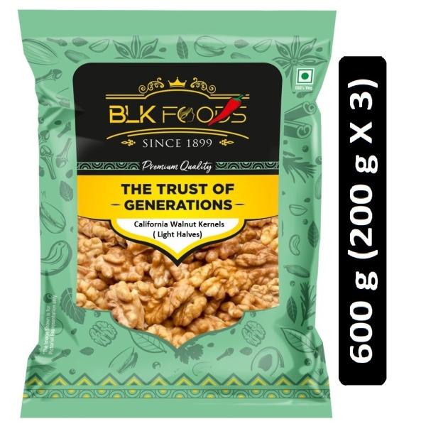 BLK Foods Select California Walnut Kernels (Light Halves) 600g (3 X ...