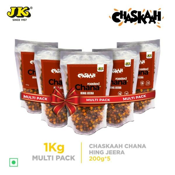 Chaskaah Hing Jeera Chana 1Kg (200gx5) by JK | Bhuna Chana | Roasted ...