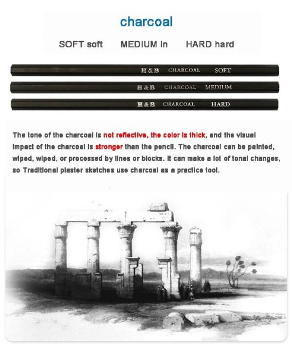 Corslet 35 Pcs Sketch Pencil Set Art Sketching Kit Graphite Charcoal ...