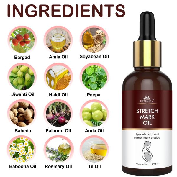 Intimify Stretch Mark Oil Removes Stretch Marks & Scars, Stretchy Skin ...