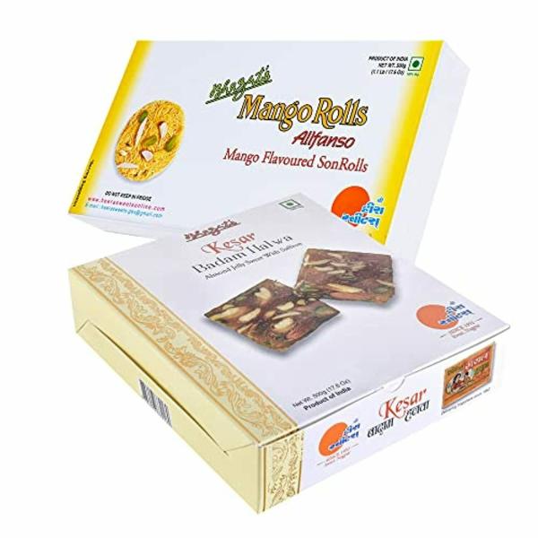 Bhagats Heera Sweets Kesar Badam Halwa and Son Roll with Almonds and ...