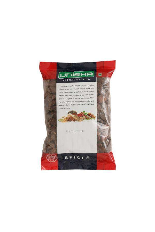 Unisha Cardamom Black Whole Elaichi (Badi Elaichi, Sabut Elaichi) (400g ...
