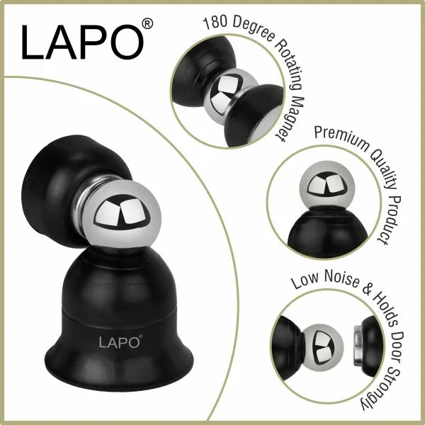 LAPO Heavy Duty Stainless Steel 3 inch Door Magnet Stopper Soft-Catch ...