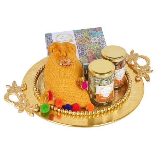 Jaiccha Ghasitaram Gifts-Lohri Sweets Golden Lohri Thali - JioMart
