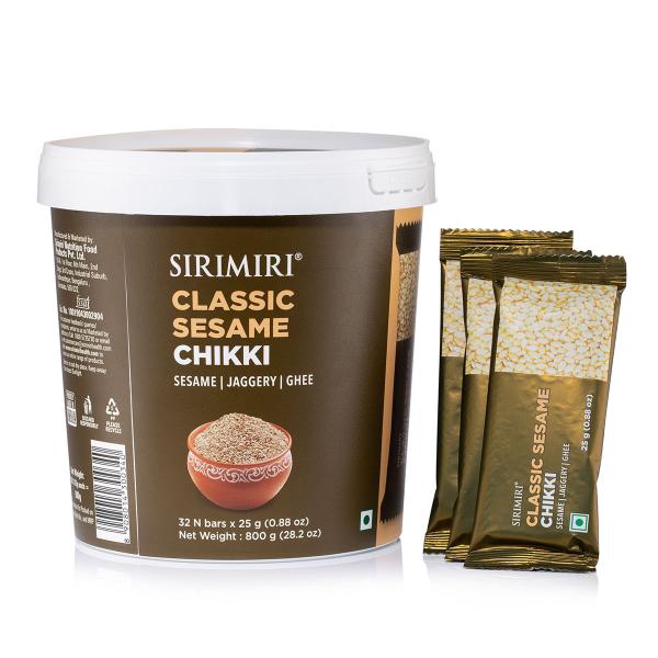 SIRIMIRI Classic Sesame Chikki - Made With Pure Jaggery 800G (32N x 25G ...