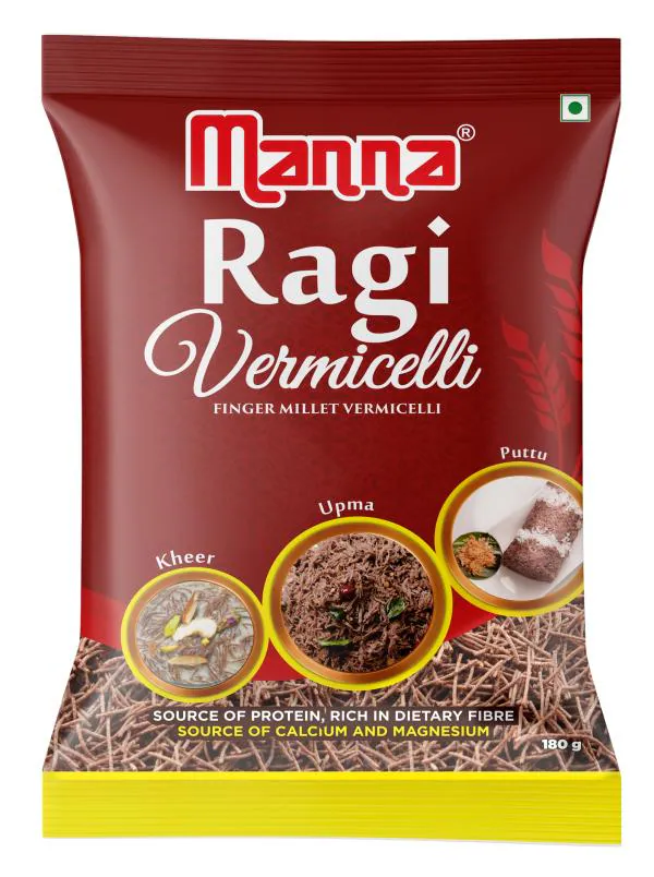 Manna Ragi Vermicelli Noodles 900g (180g x 5 Packs)| Sevai | Zero Maida ...