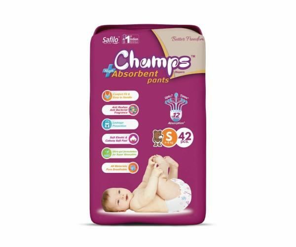 Champs baby diaper high absorbent baby pant diapers - Small Size (42 ...