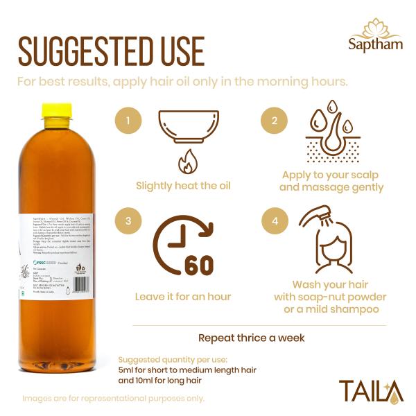 Saptham Taila 100% Natural Hair Oil(1 L) - JioMart
