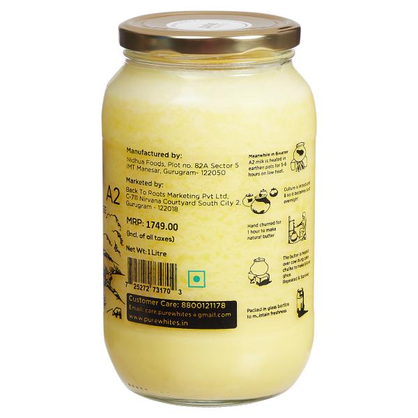 Pure Whites A2 Desi Cow Ghee 100% A2 Ghee | Vedic Bilona Method (1 ...