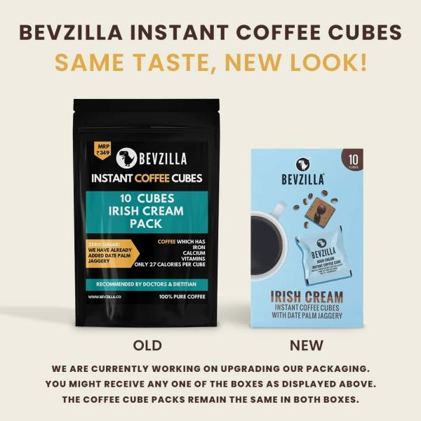 BEVZILLA 10 Instant Coffee Cubes Pack with Organic Date Palm Jaggery, 5 ...