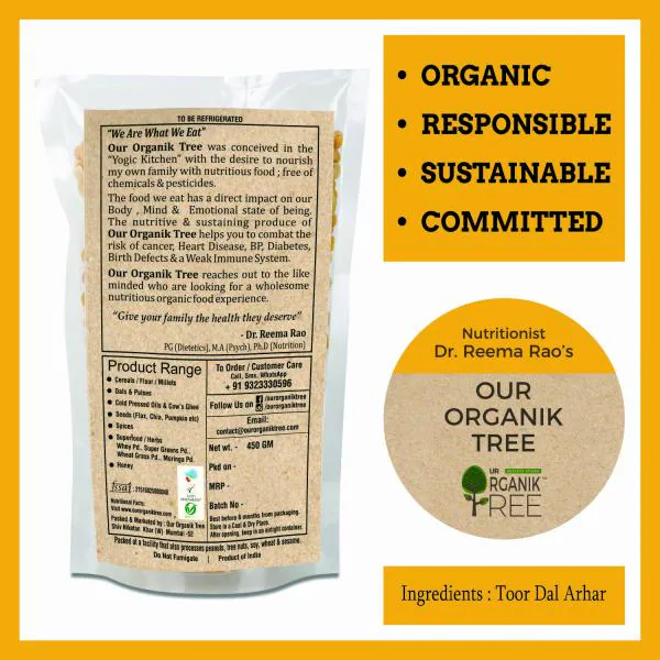 Our Organik Tree Toor Dal / Arhar Dal 450gm - JioMart