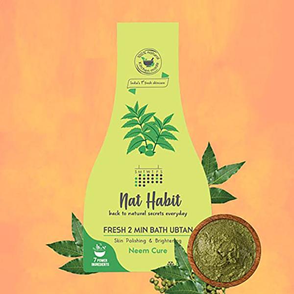 Nat Habit Fresh Neem Cure Body Ubtan, 2 Minute Bath Scrub | For Skin ...