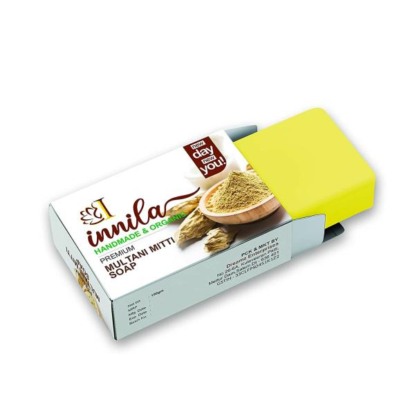 Innila Handmade Multani Mitti Soap with Castor Oil, Olive Oil Coconut ...