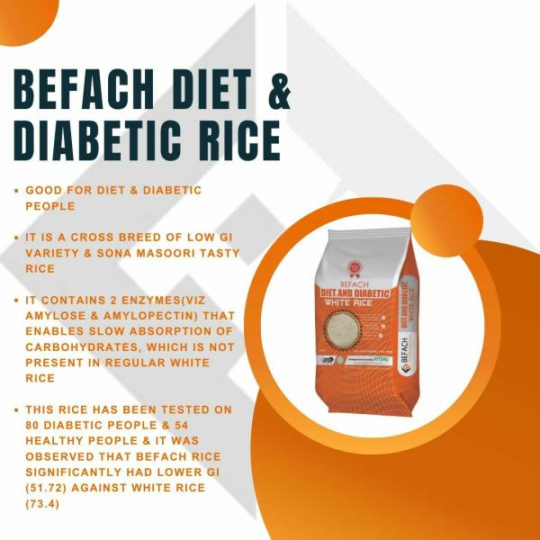 BEFACH DIET & DIABETIC WHITE RICE (1 KG) | Certified National Institute ...
