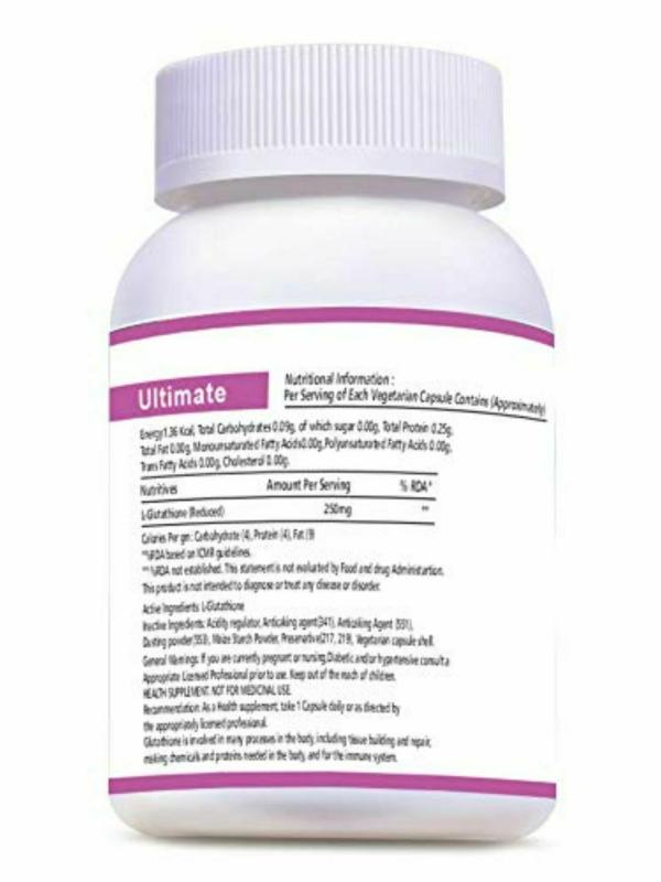 Velicia L-Glutathione Reduced Ultimate Capsules for Skin Health with ...