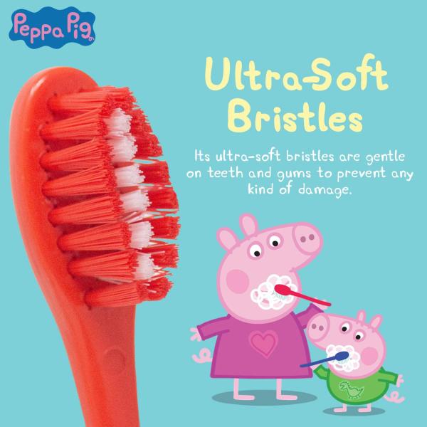 Aquawhite Junior Peppa Pig Smiley Kids Toothbrush, Soft Bristles (Pack ...