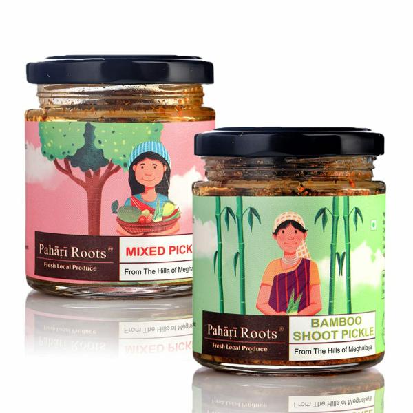 Pahari Roots Vegetarian Pickle Combo Bambooshoot and Mixed Vegetable ...