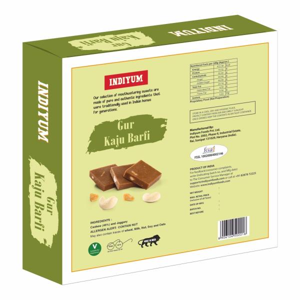 Indiyum Sweet Mithai Gur Kaju Burfi 350g - JioMart