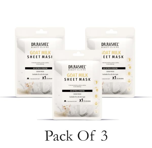 DR.RASHEL GOAT MILK SHEET MASK WITH SERUM (PACK OF 3) - JioMart