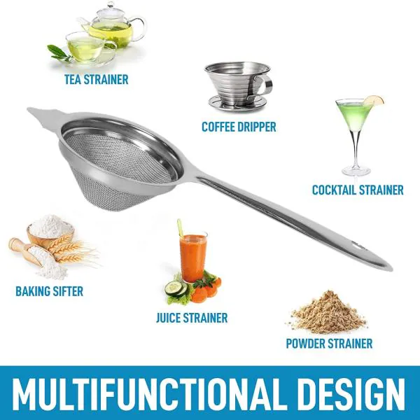 Classy Touch Stainless Steel Multi Purpose Tea Strainer Chai Channi ...