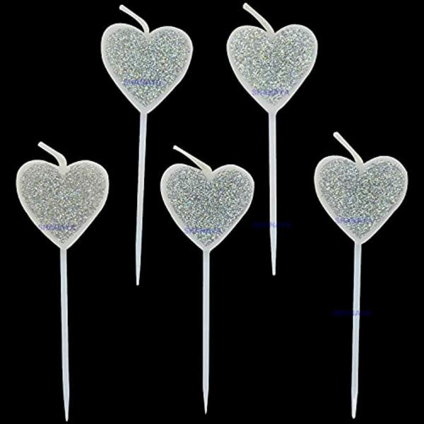 SHANAYA Decorative Glitter Heart Birthday Candles Set (Pack of 6) - JioMart
