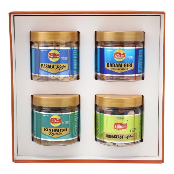 SRI SAUHAM Almond Badam giri, Masala Cashew kaju, Kismish, Breakfast ...
