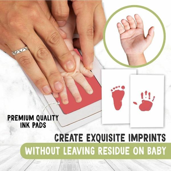 A Baby Cherry Pink Inkless Ink Pad For Baby Handprints And Footprints 3 ...