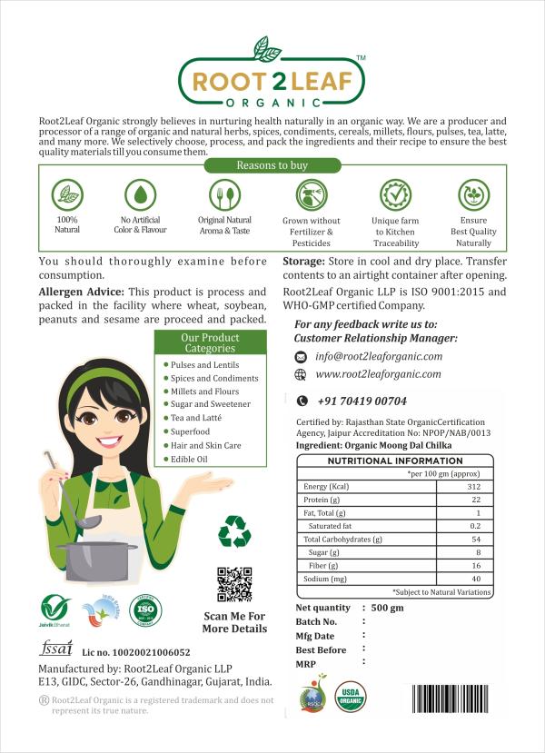 Root2leaf Organic Moong Dal Chilka 500gm - JioMart