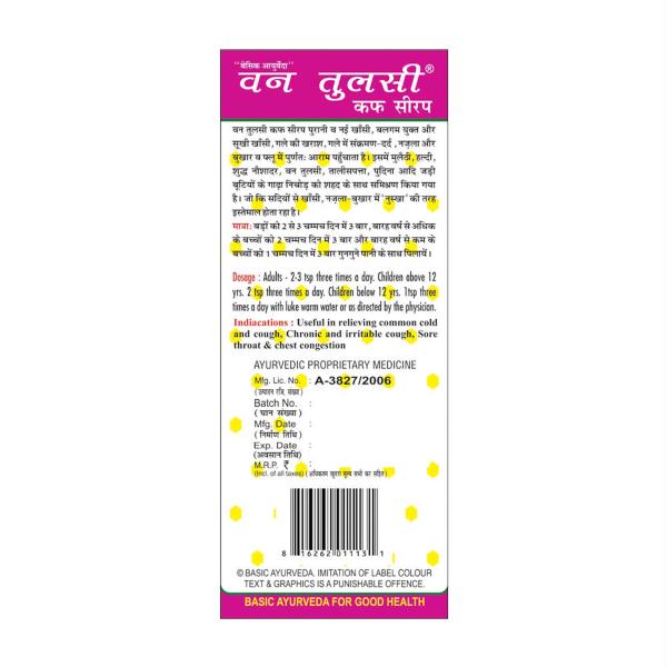 Basic Ayurveda Van Tulsi Syrup 450 ml Pack of 2 - JioMart