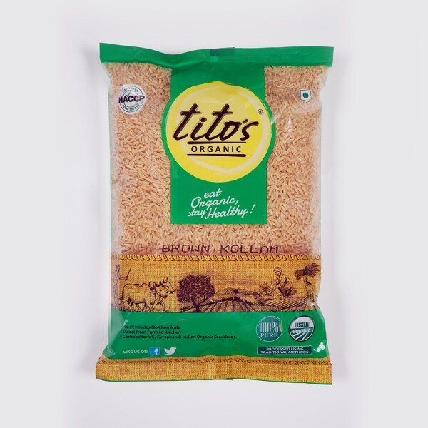 Tito's Organic Brown Kollam Rice | kolam Rice| Naturally Low GI |1 KG ...