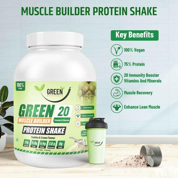 Green Nutripower Pea Protein And Brown Rice Isolate Plant Based Muscle ...