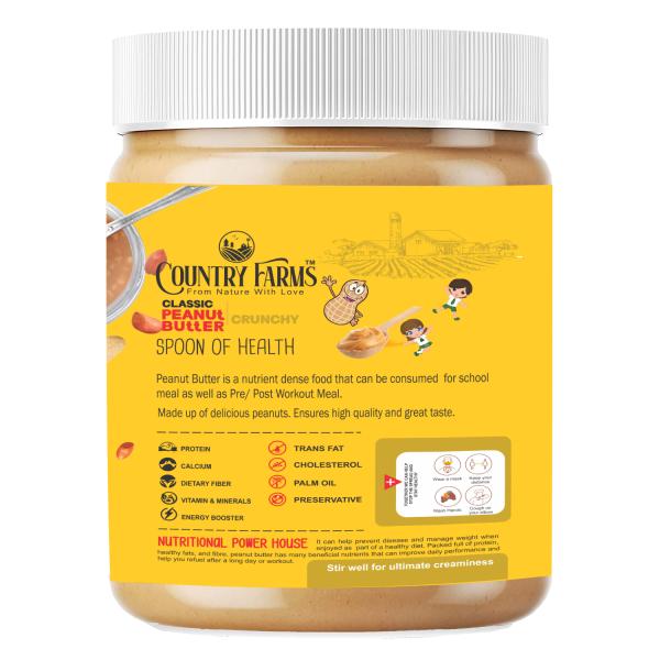 Country Farms Classic Peanut Butter Crunchy 520gm - JioMart