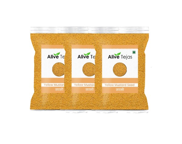 Alive Tejas Yellow Mustard Seeds - Safed PILI Sarson 250 GMS Pack off 3 ...