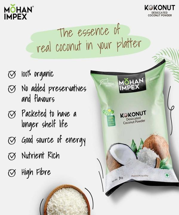 Mohan Impex 1kg Desiccated Coconut Powder| Nariyal Burada |Pack of 2 ...