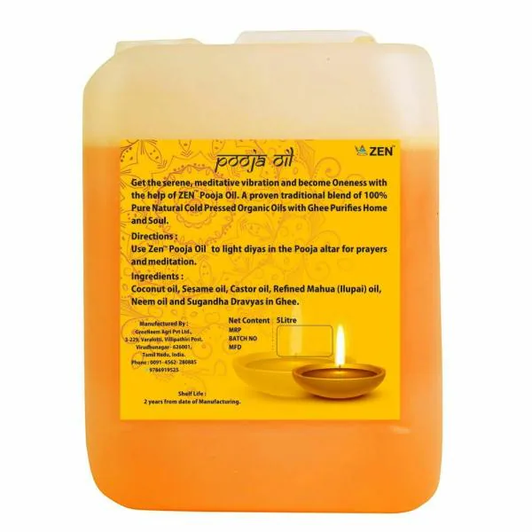 GREENEEM Zen Meditative Puja Oil| Smokeless| Deepam Oil| Meditation Oil ...